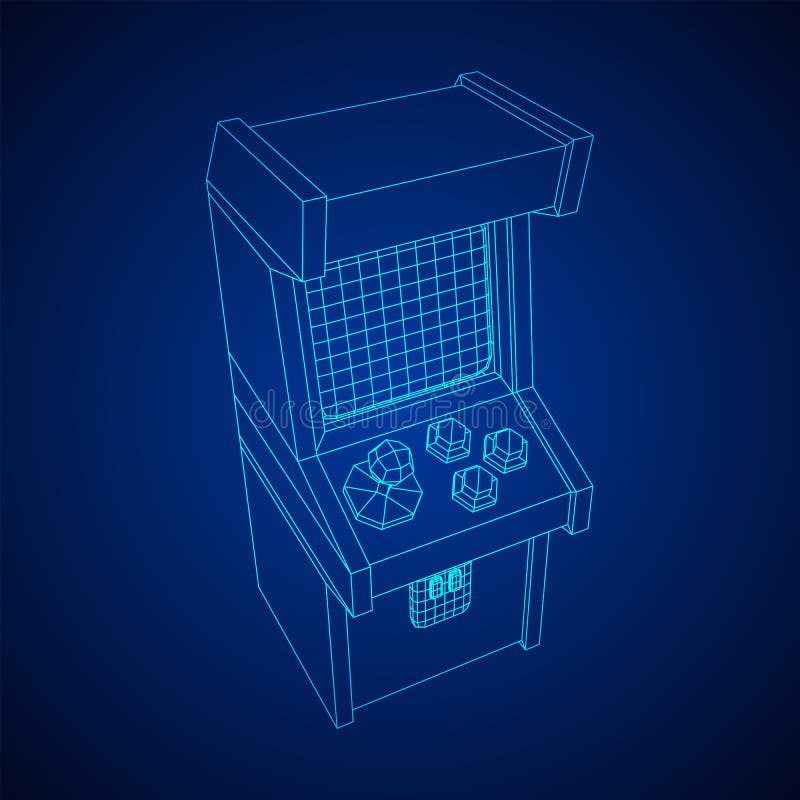 Arcade Retro Game Machine Vector Stock Vector - Illustration of vintage ...