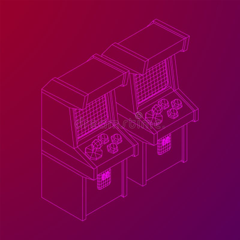 Arcade Retro Game Machine Vector Stock Vector - Illustration of classic ...
