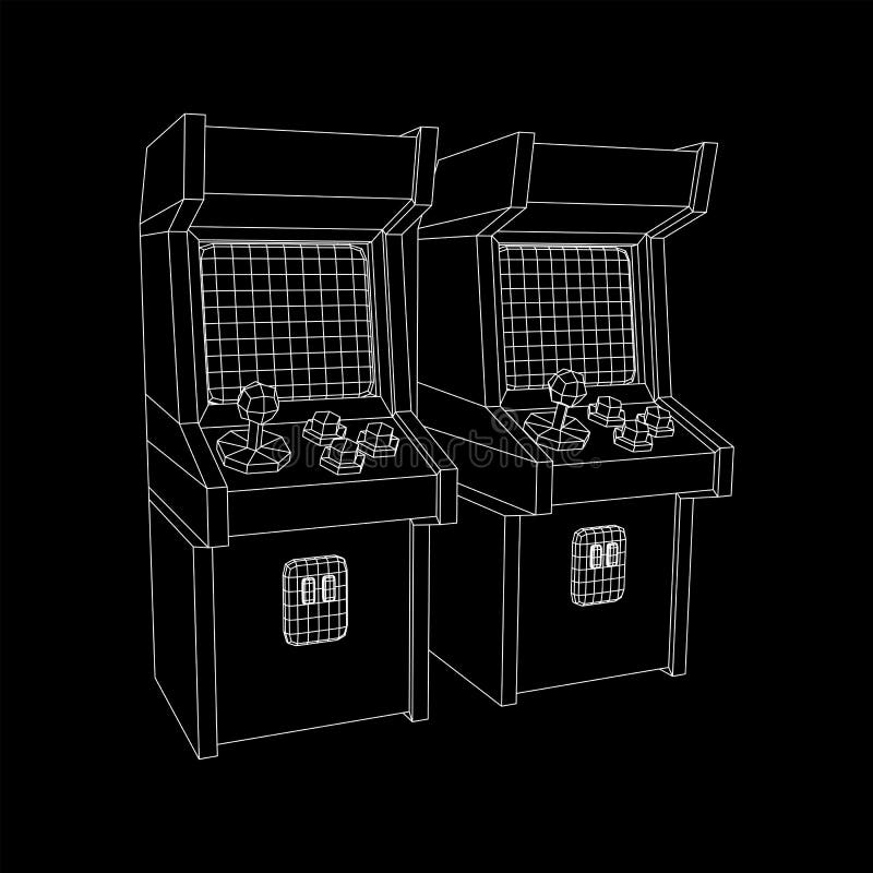 Arcade Retro Game Machine Vector Stock Vector - Illustration of console ...
