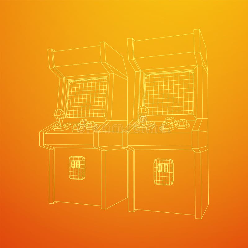 Arcade Retro Game Machine Vector Stock Illustration - Illustration of ...
