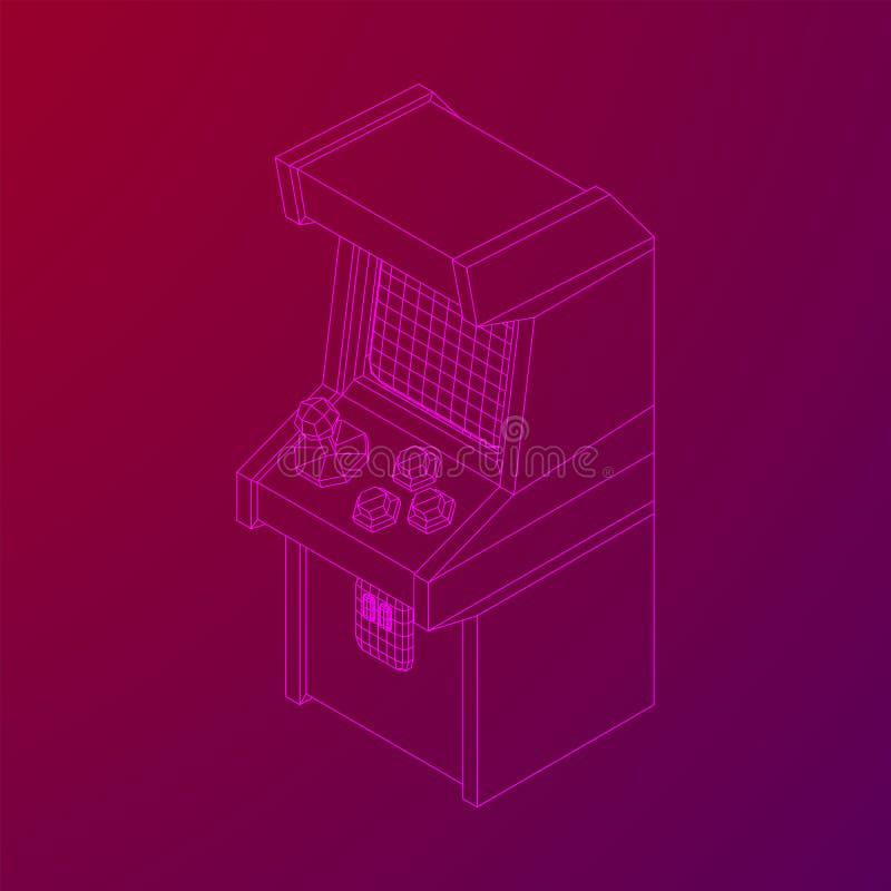 Arcade Retro Game Machine Vector Stock Vector - Illustration of pixel ...