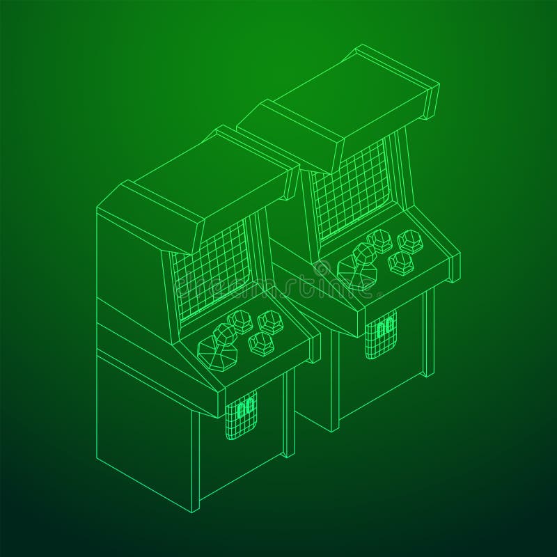 Arcade Retro Game Machine Vector Stock Illustration - Illustration of ...