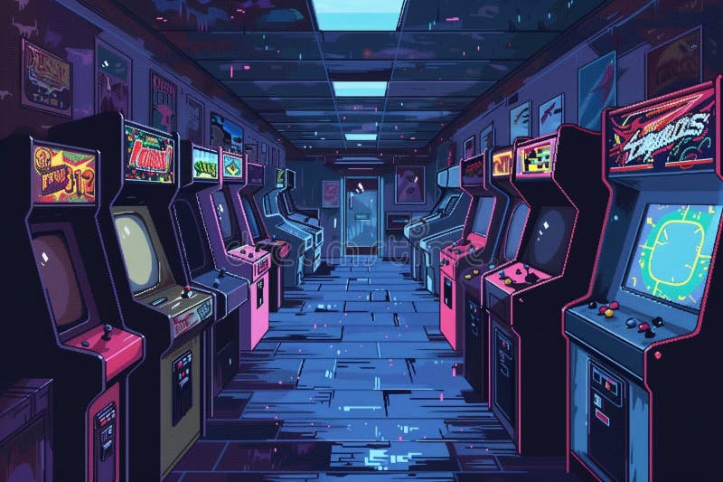 Arcade Retro Pixel Art stock illustration. Illustration of colorful ...