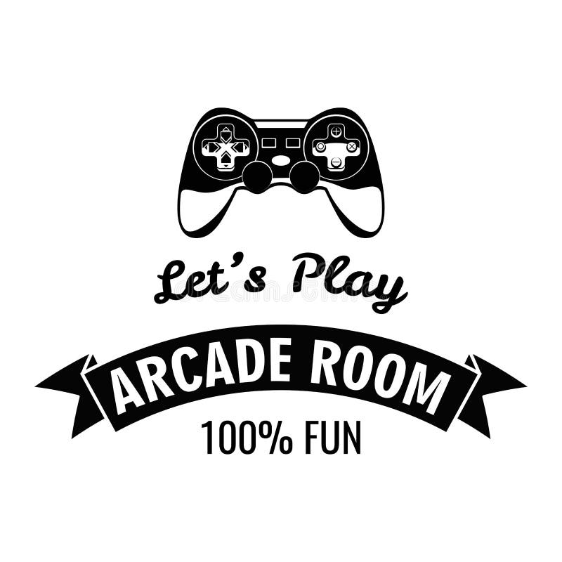 Arcade Room Label. Gamepad Lets Play Stock Vector - Illustration of ...