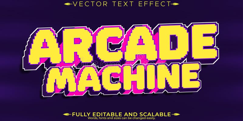Arcade Text Effect, Editable Pixel and Retro Text Style Stock Vector ...