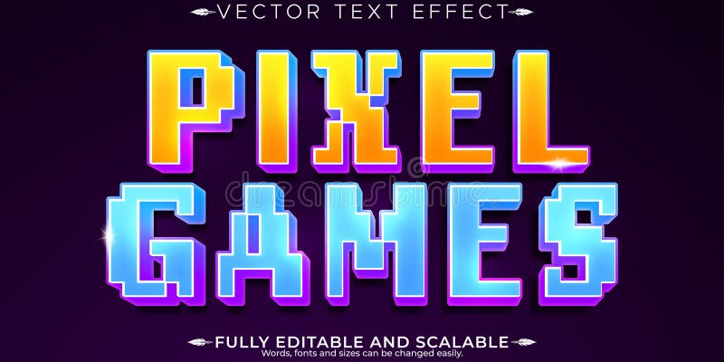 Arcade Text Effect, Editable Pixel and Retro Text Style Stock Vector ...