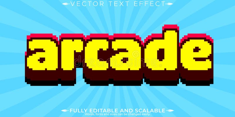 Arcade Text Effect, Editable Pixel and Retro Text Style Stock Vector ...