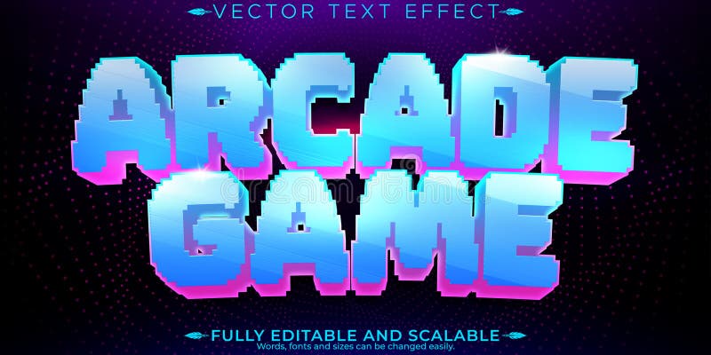 Arcade Text Effect, Editable Pixel and Retro Text Style Stock Vector ...