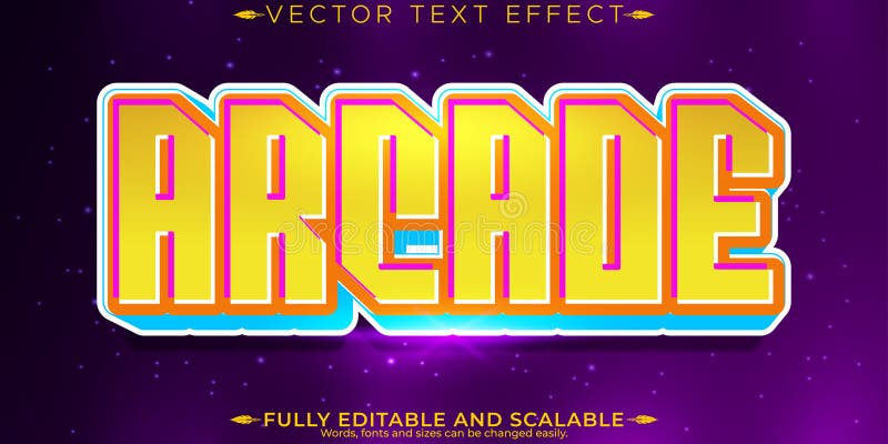 Arcade Text Effect, Editable Pixel and Retro Text Style Stock Vector ...