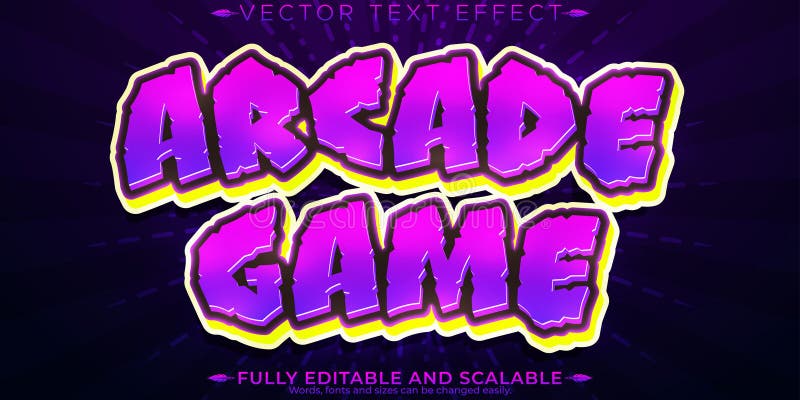 Arcade Text Effect, Editable Pixel and Retro Text Style Stock Vector ...