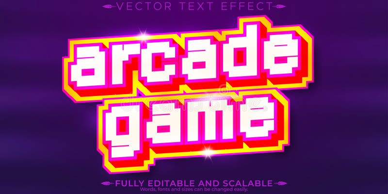 Arcade Text Effect, Editable Pixel and Retro Text Style Stock Vector ...