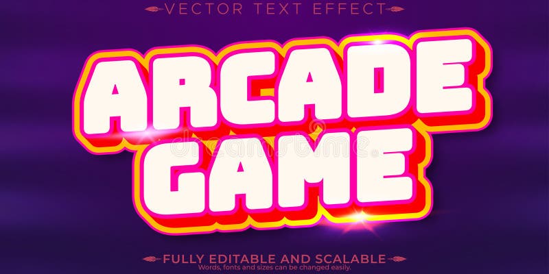 Arcade Text Effect, Editable Pixel and Retro Text Style Stock Vector ...
