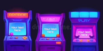 Arcade Video Game Machine Computer Screen Vector Stock Illustration ...