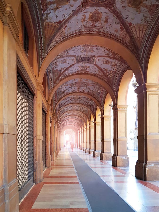 Arcades in Bologna, Italy stock photo. Image of bologna - 22738426