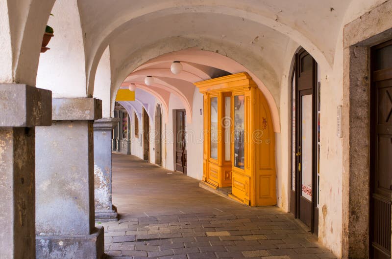 Arcades of Town Square, Trutnov, Czech Republic Stock Image - Image of ...