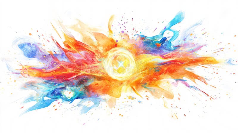 Arcane Explosion of Light Particles, Luminous Glyphs Spinning within ...