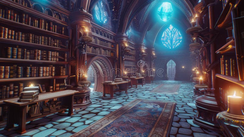 Arcane Libraries Unveiled stock illustration. Illustration of creative ...