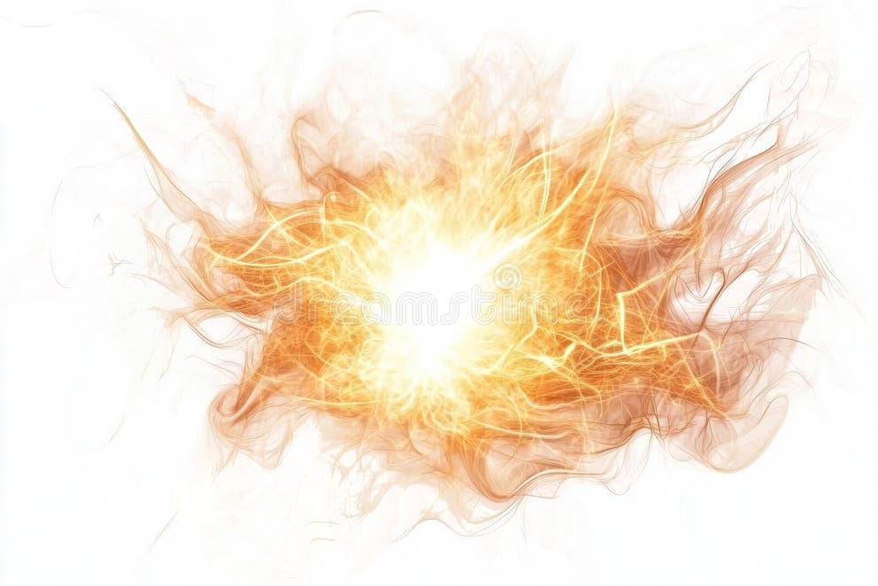 Arcane Light Effects Emanating from a Mystical Core, on White ...