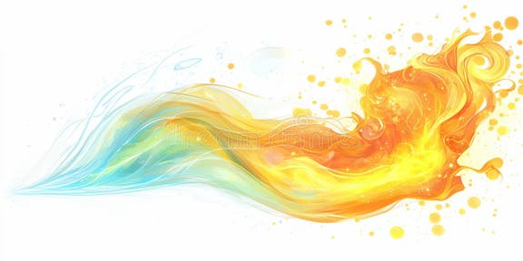 Arcane Light Effects Emanating from a Mystical Core, on White ...