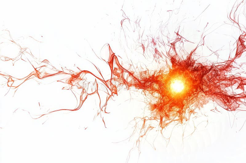 Arcane Light Effects Emanating from a Mystical Core, on White ...