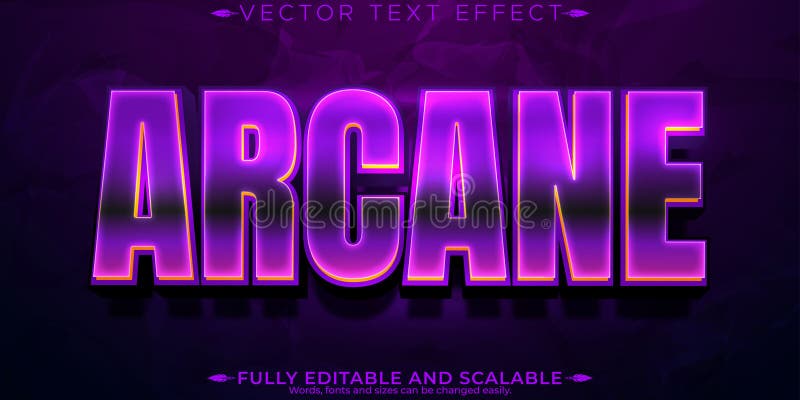 Arcane Text Effect, Editable Game Machine and Retro Text Style Stock ...