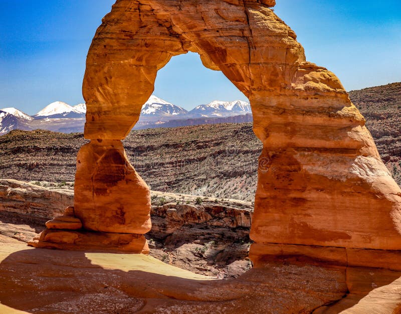 The Delicate Arch and La Sal Mountains, Arches National Park, Moab ...