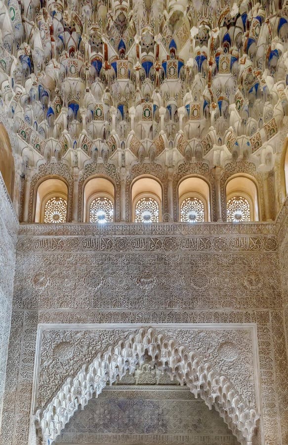 Arch with Arabesque in Alhambra, Spain Stock Image - Image of carving ...