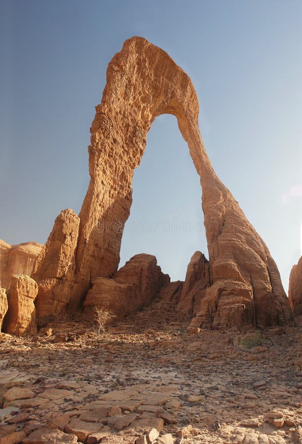 Arch of Bachikele Desert of Ennedi, Chad Stock Photo - Image of ...