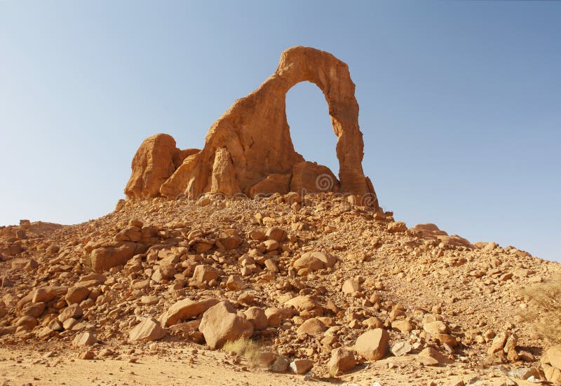 Arch of Bachikele Desert of Ennedi, Chad Stock Image - Image of desert ...
