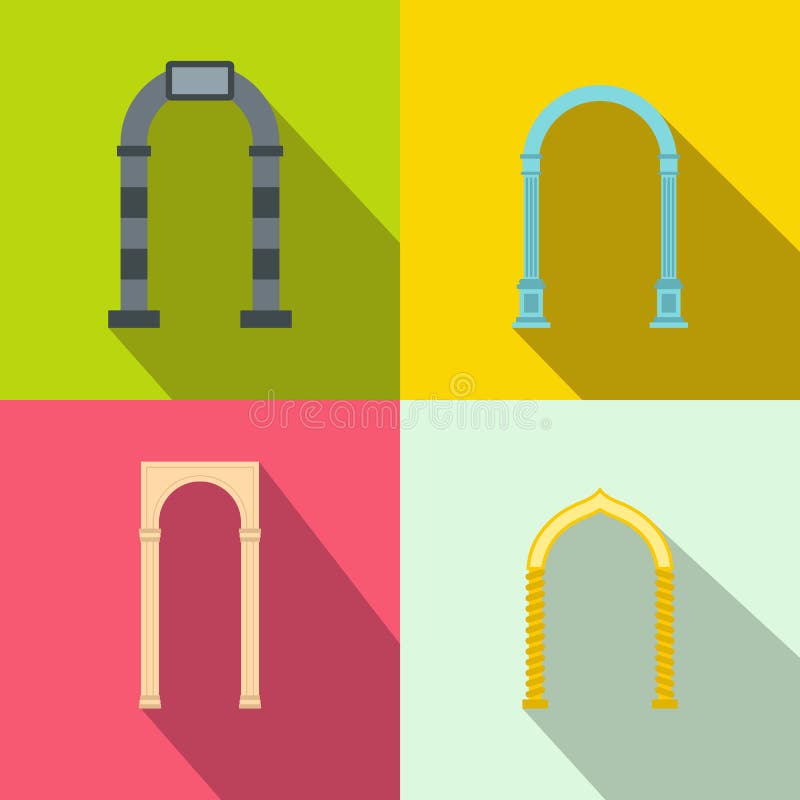 Arch Banner Set, Flat Style Stock Illustration - Illustration of arch ...