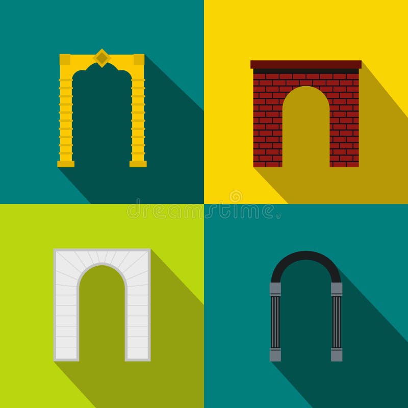 Arch Banner Set, Flat Style Stock Vector - Illustration of graphic ...