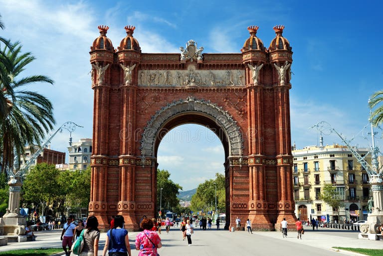 Arch, Barcelona, Spain editorial stock image. Image of park - 31262744