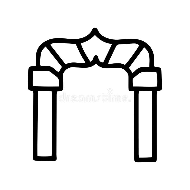 Outline Arch Vector Icon. Isolated Black Simple Line Element ...