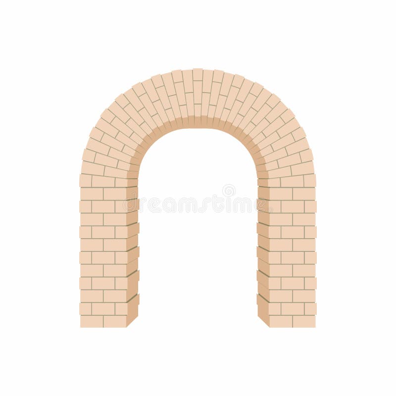 Arch of Bricks Icon, Cartoon Style Stock Vector - Illustration of round ...
