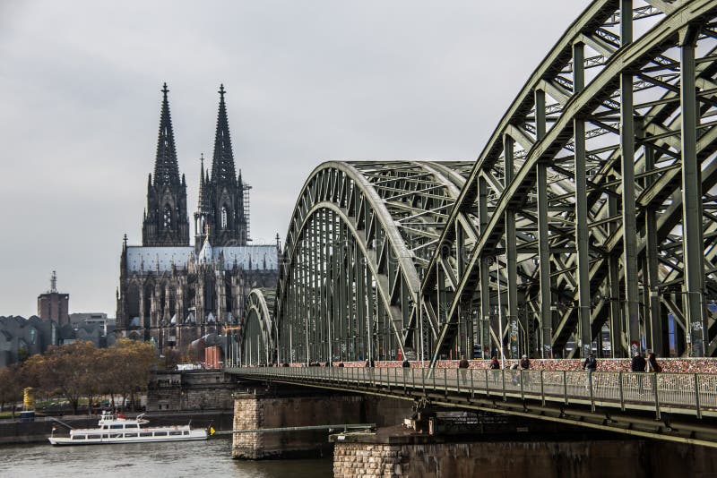 Arch Bridge in Cologne,Germany Editorial Image - Image of cloudy, ford ...