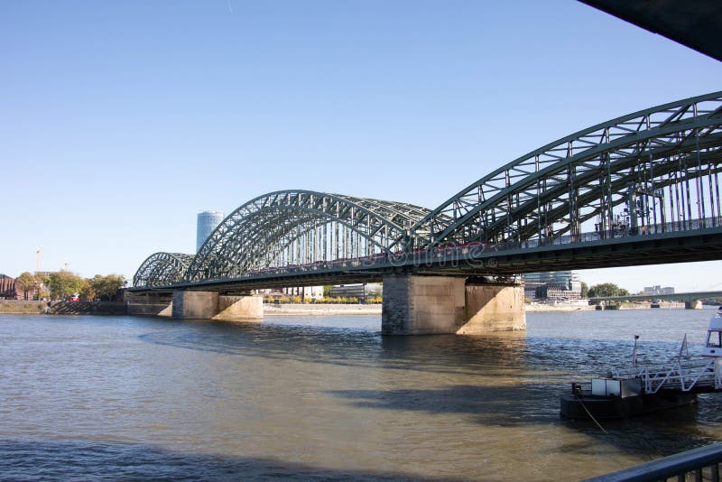 Arch bridge in Cologne stock image. Image of arch, blue - 258420639