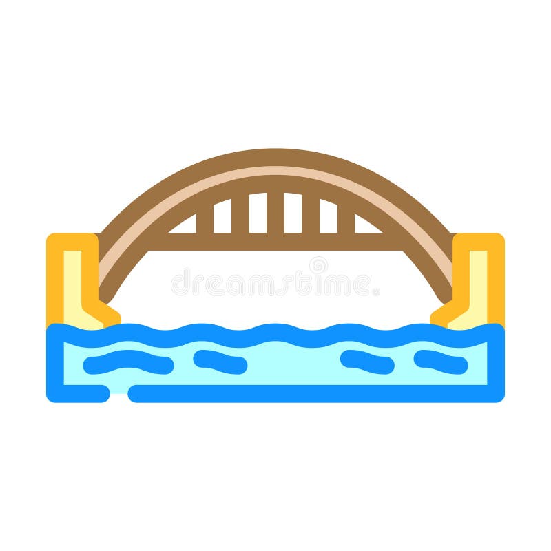 Arch Bridge Color Icon Vector Illustration Stock Vector - Illustration ...