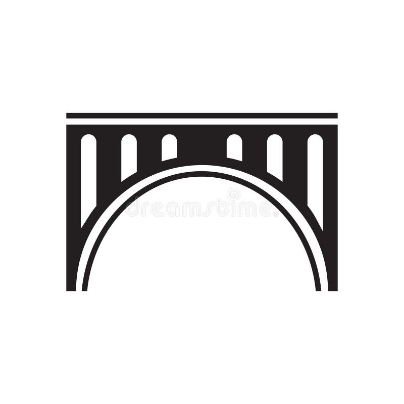 Arch Bridge Icon. Black and White. Simple Vector Shape. Minimalist ...