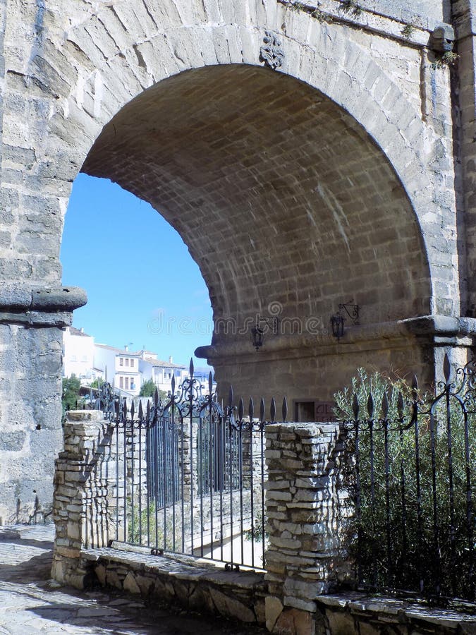 Ronda-Arch of the BRIDGE-Andalusia Stock Photo - Image of europe ...