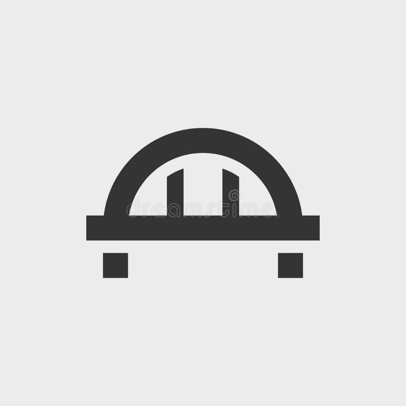 Arch Bridge. Simple Vector Black and White Icon Stock Vector ...
