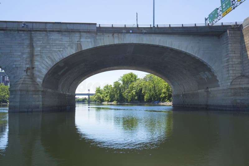 Arch of Bulkeley Bridge in Hartford, Connecticut, in June Stock Image ...