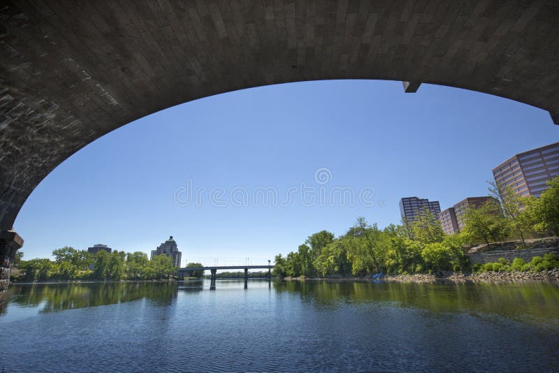 Arch of Bulkeley Bridge in Hartford, Connecticut, in June Stock Image ...