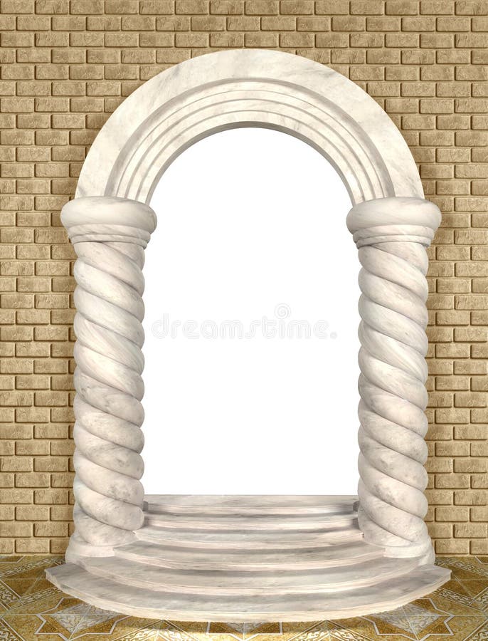 Arch with Columns and Steps 3D Illustration 3D Rendering Stock ...