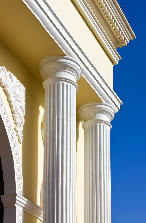 Arch Columns Under Blue Sky Stock Image - Image of history, rudaki ...