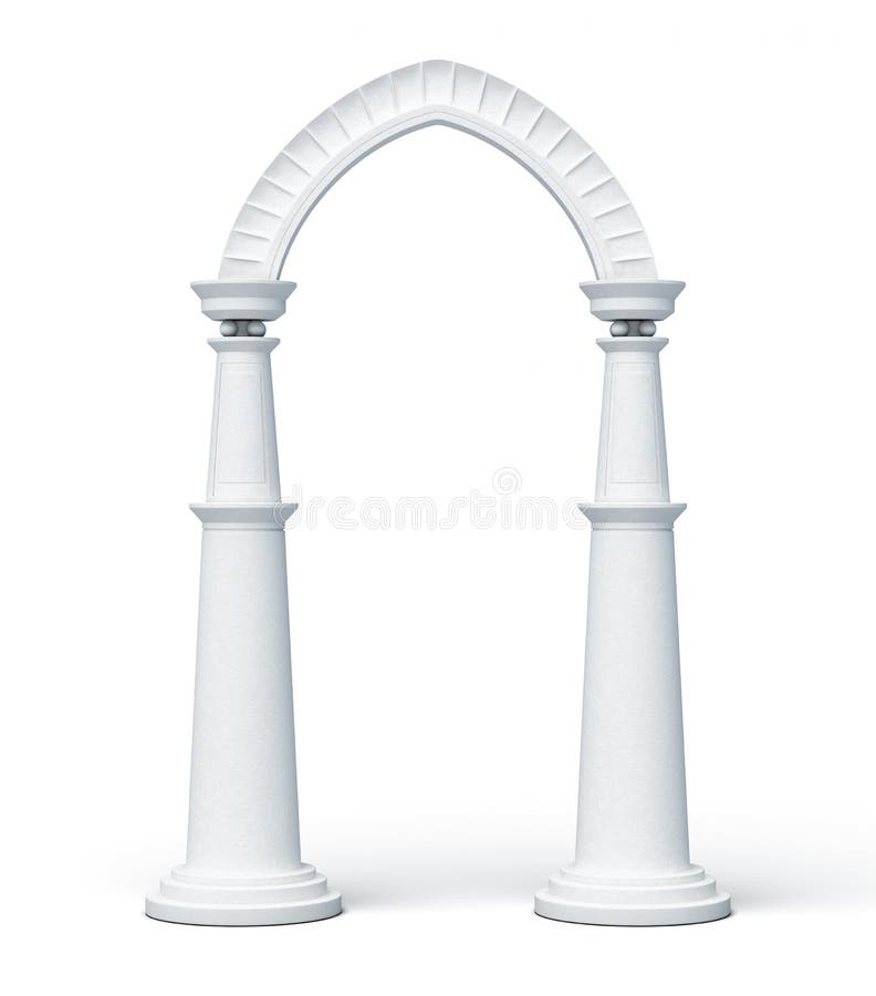 Arch and Columns on White Background. 3d Render Image Stock ...