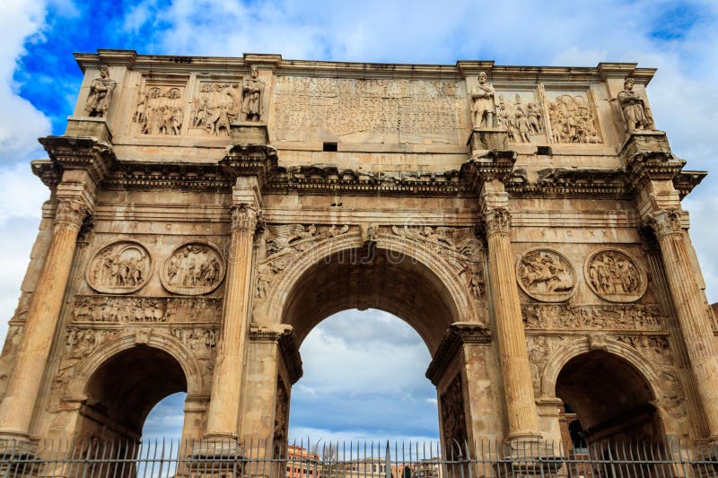 Arch of Constantine, Famous Landmark of Rome, Italy Stock Photo - Image ...