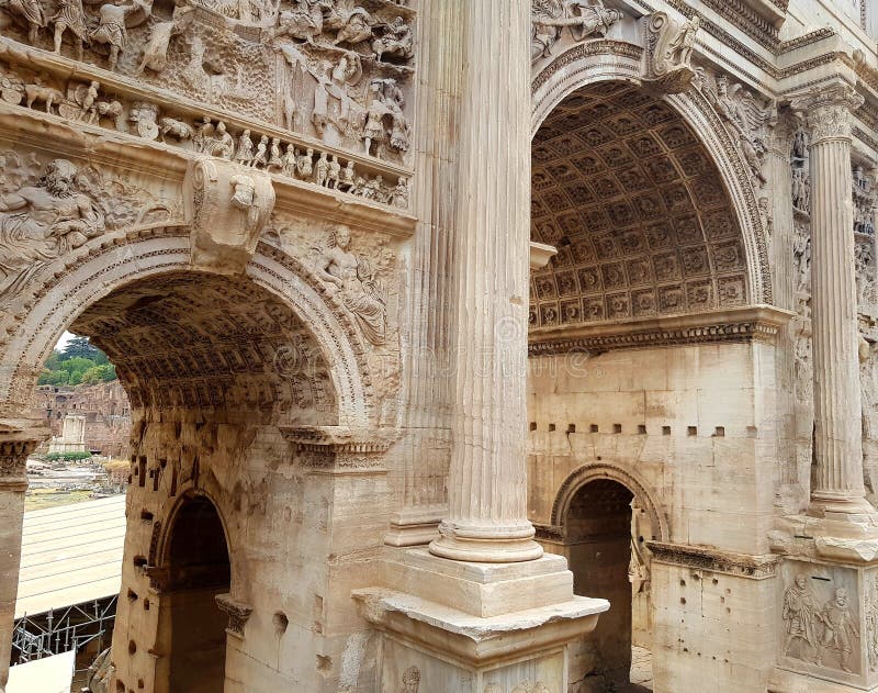 The Arch of Constantine is a Triumphal Arch in Rome, Italy. Stock Photo ...