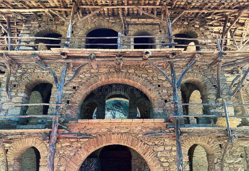 Arch Construction in Optical Art Style Editorial Stock Image - Image of ...