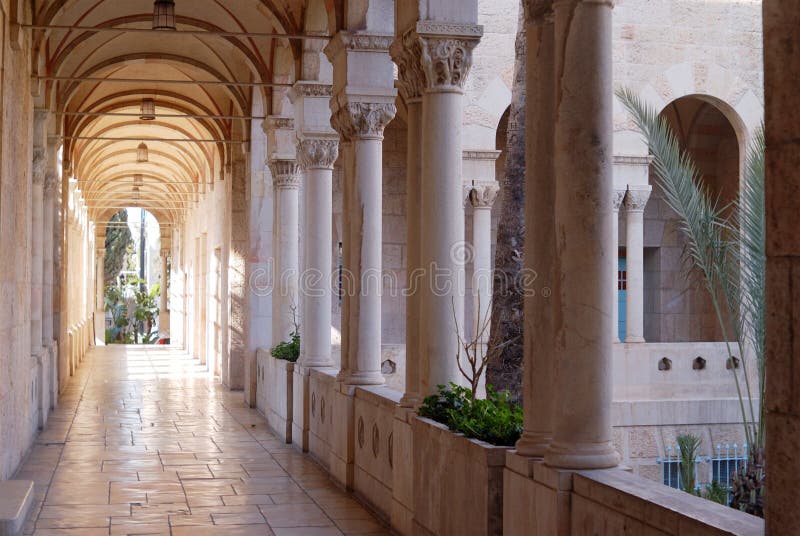 Walkway with arches stock image. Image of lighting, decorative - 9361843