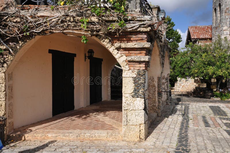 The Arch and the Entrance of the Old Brick Spanish Style Stock Image ...